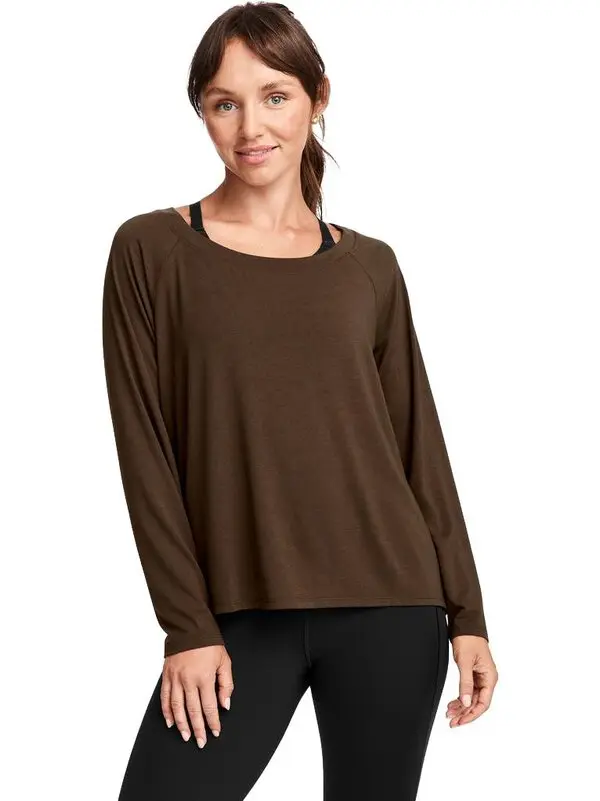 JOCKEY Everactive Oversized Long Sleeve Tee - Walnut