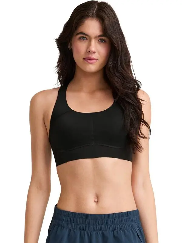 JOCKEY Contour Hold Mid Impact Racerback Sports Bra - Black