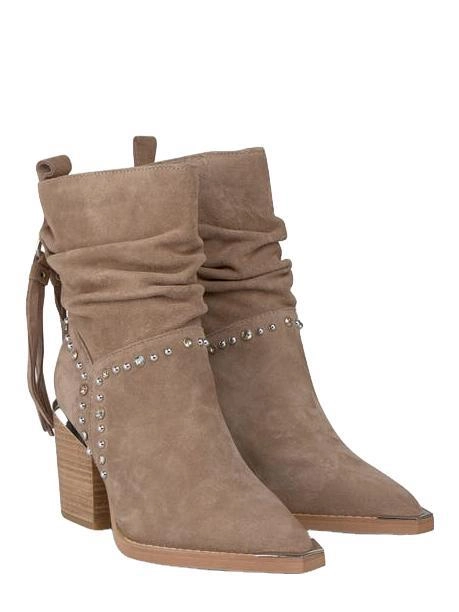 ALMA EN PENA Tassel Studed Ankle Boot - Vison