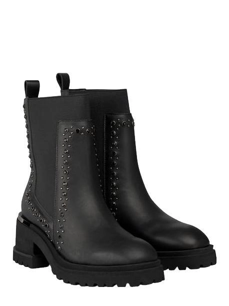 ALMA EN PENA Wide Heeled Ankle Boot - Black