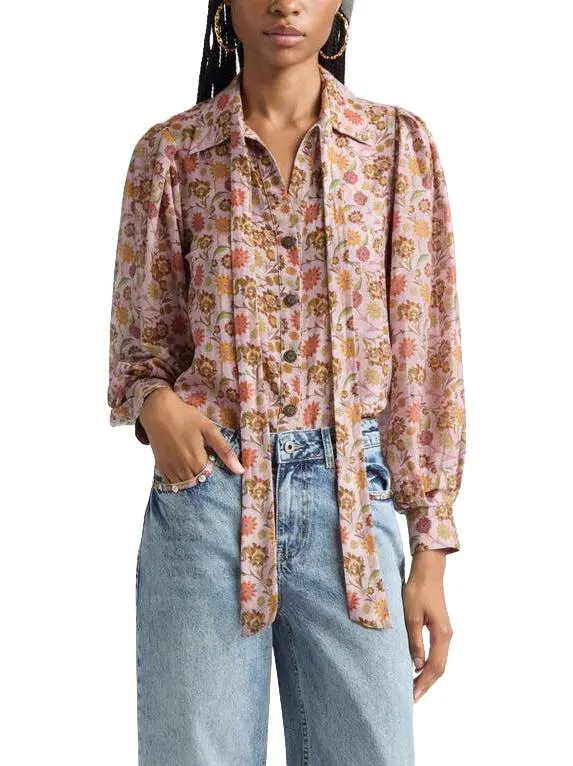SIEDRES Ariette Cotton & Silk Shirt - Pink Multi