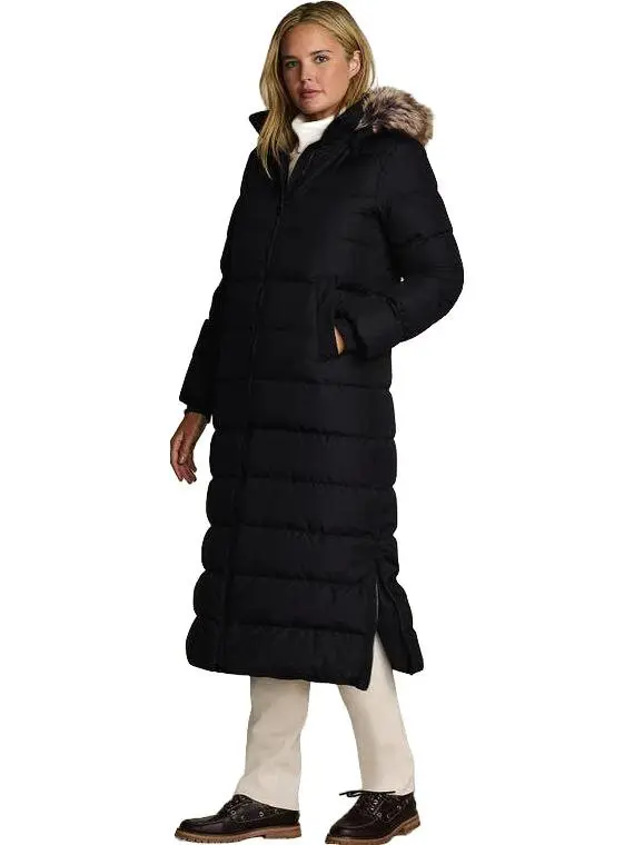 LANDS' END Max 600 Down Long Maxi Coat - Black