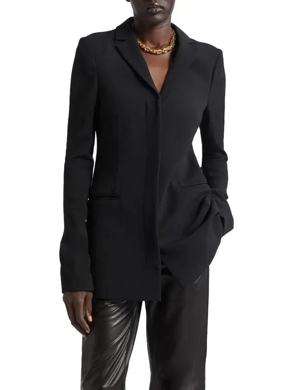 TOTEME Slim Wool Blend Blazer - Black