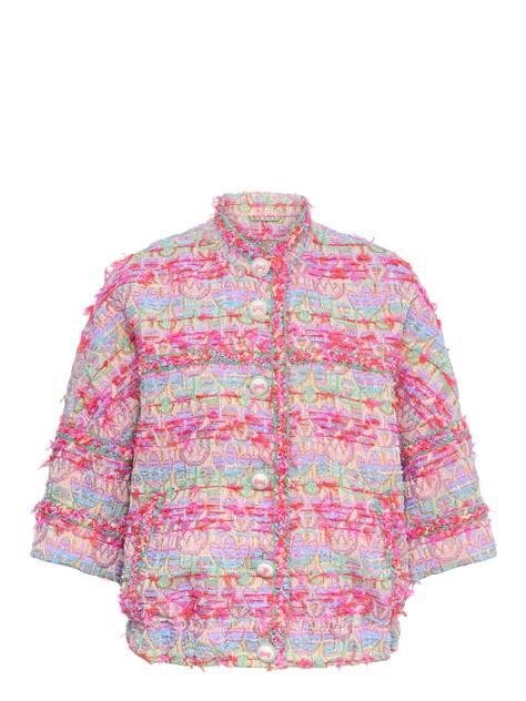 MAISON COMMON Casual Tweed Jacket With Trimming French Multicolor - Multicolour