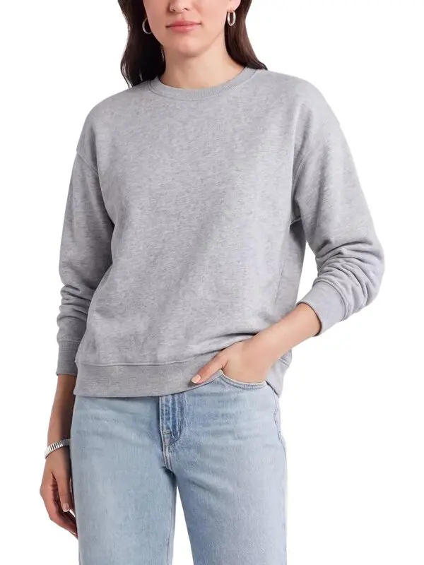 MENINA STEP Regular Fit Long Sleeve Crewneck Sweatshirt - Grey