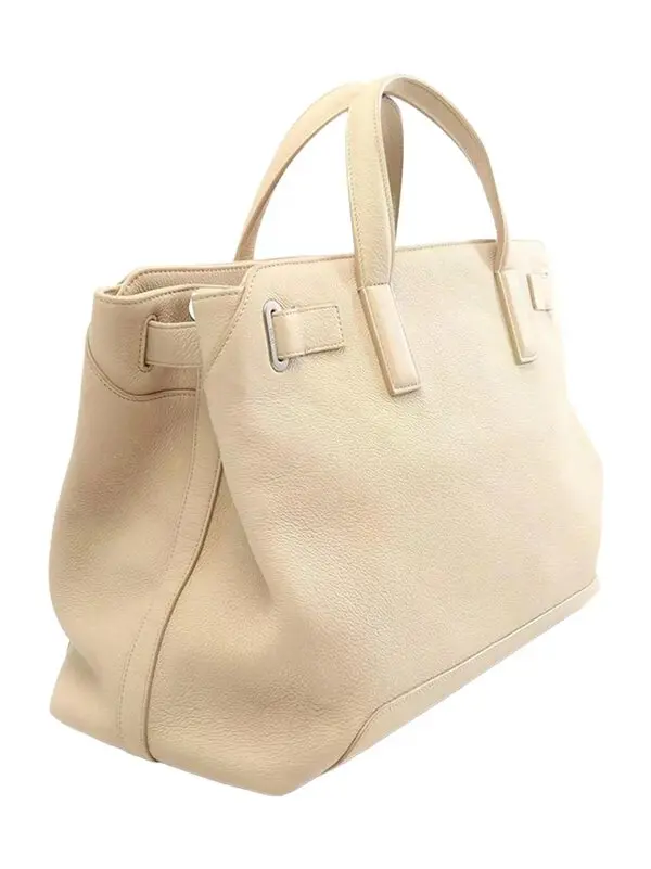 Dior 2000-2026 Medium Leather Normandy Tote Satchel - Neutrals