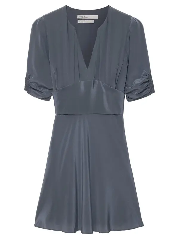 ALLSAINTS Ena Silk Mini Dress - Grey