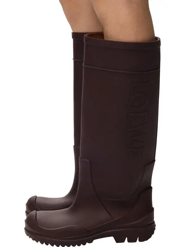 Loewe Storm Boot In Rubber - Dark Chestnut