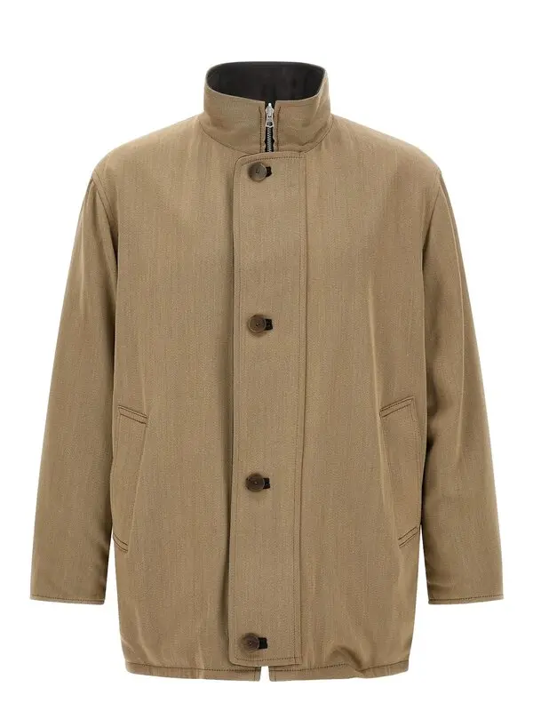 Auralee Wool And Leather Reversible Jacket - Multi