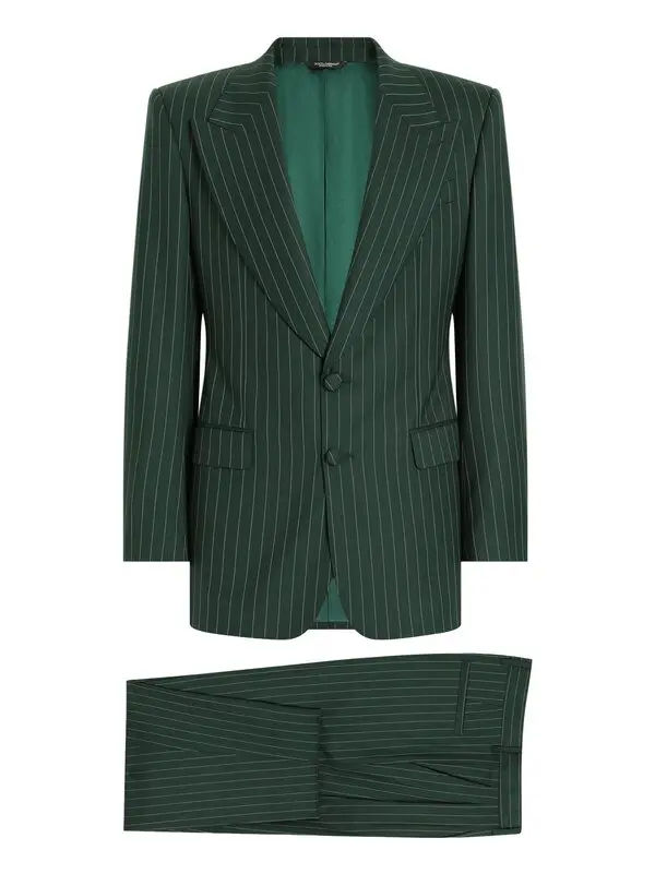Dolce & Gabbana Single-breasted Martini Suit In Pinstriped Wool - Multicolor