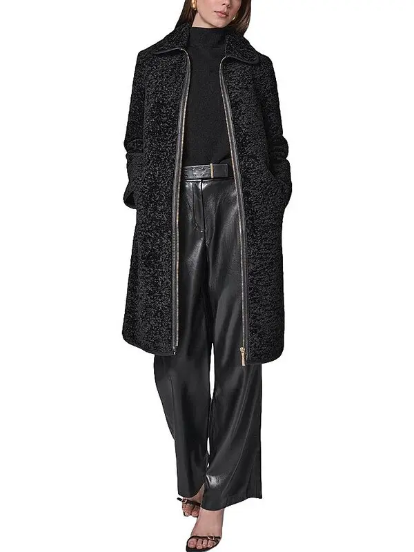 Dkny Walker Faux Fur Coat - Black