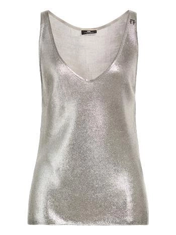 Elisabetta Franchi Top Size Viscose - Silver
