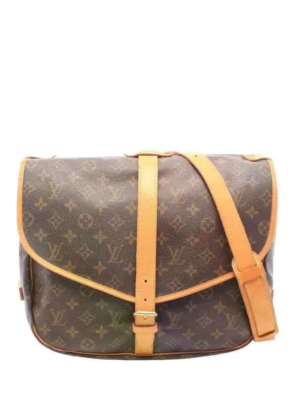 LOUIS VUITTON 1993 Monogram Saumur 35 Crossbody Bag - Brown