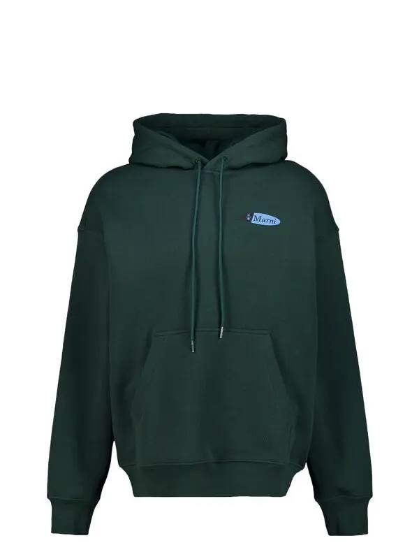 Marni Drawstring Hooded Sweatshirt - Green