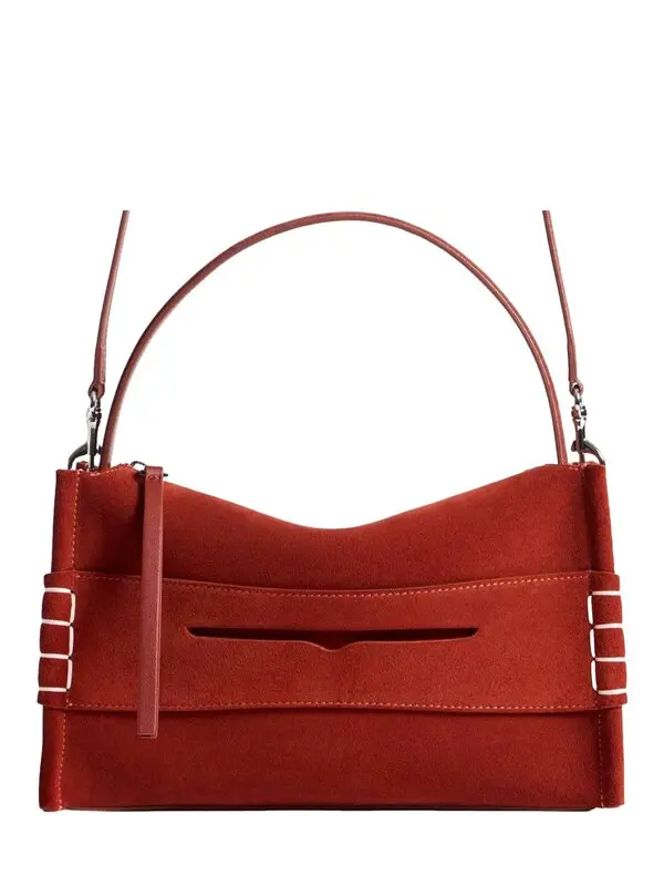 J.W.ANDERSON Loafer Bag In Rust Suede - Rust-red