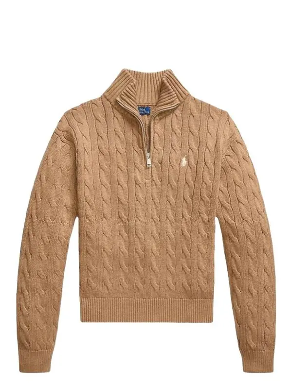 Polo Ralph Lauren Cable-knit Zip Sweater - Brown