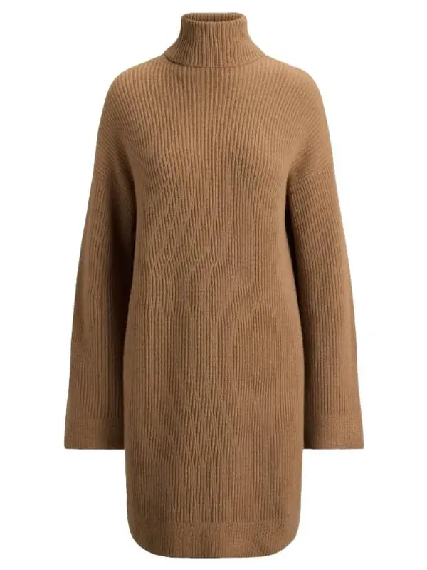 Ralph Lauren Rack-stitched Turtleneck Mini Dress - Brown