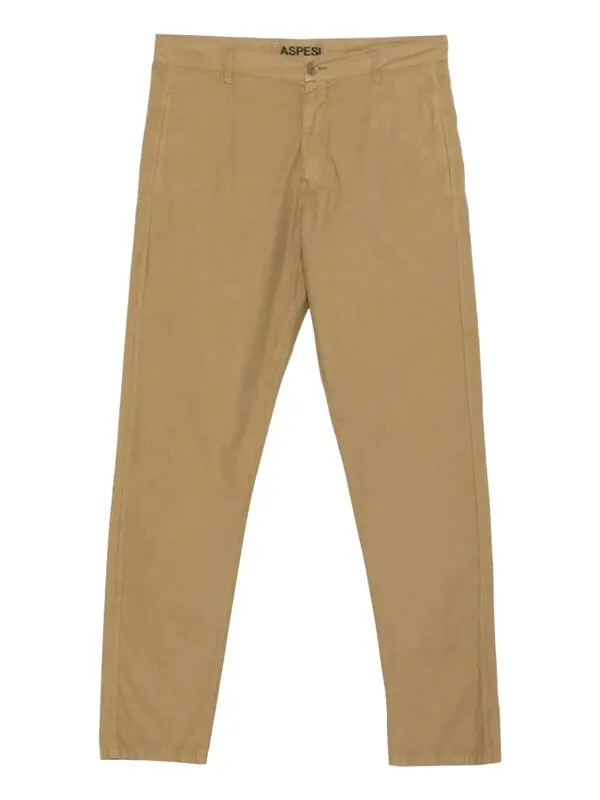 Aspesi Slim Straight Chino Trousers - Brown