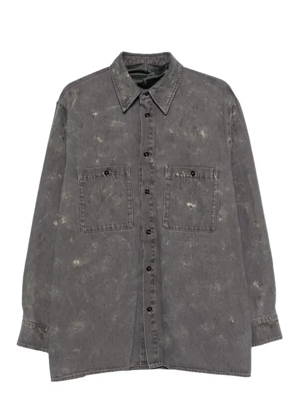 MAISON MARGIELA Distressed Buttoned Denim Jacket - Black