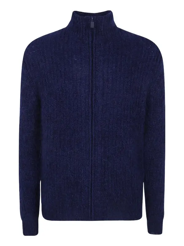 Aspesi Long-sleeved Zipped Cardigan - Black