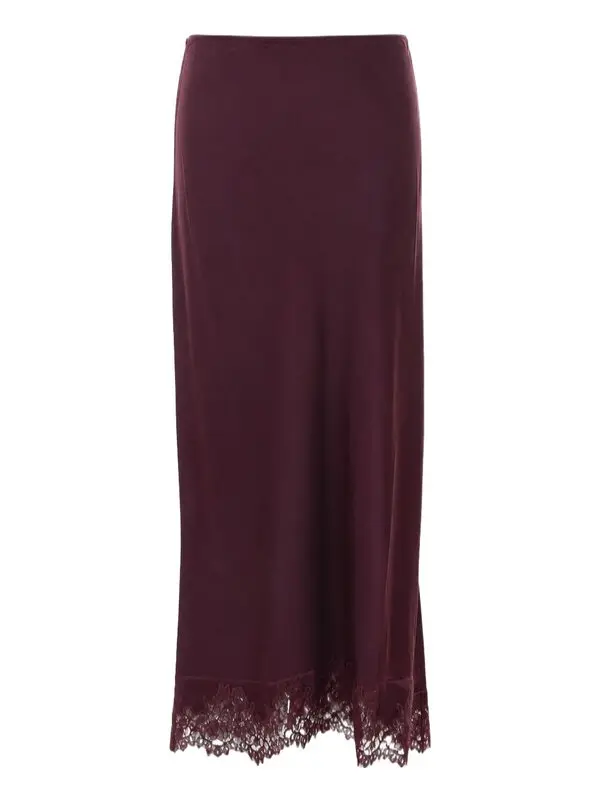 Rixo Matilde Lace-trim Skirt - Red