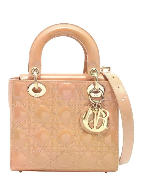 Dior 2000-2026 Small Patent Cannage Lady Satchel - Pink