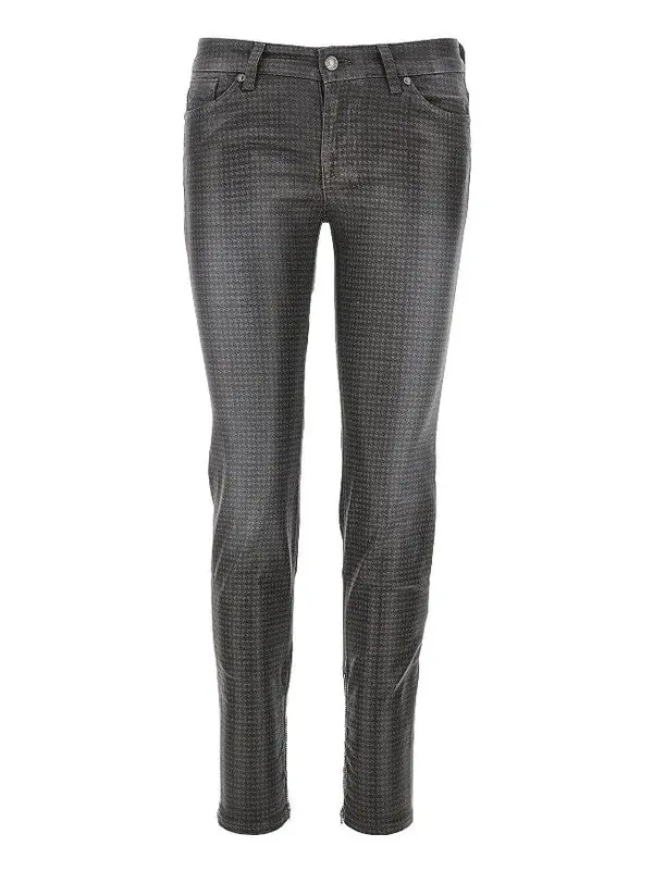 7 For All Mankind Coated Denim Y2k Skinny Pants - Grey