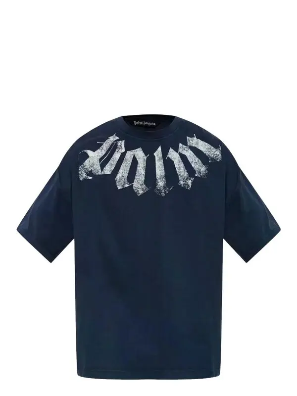Palm Angels Big Neck Logo-print T-shirt - Blue