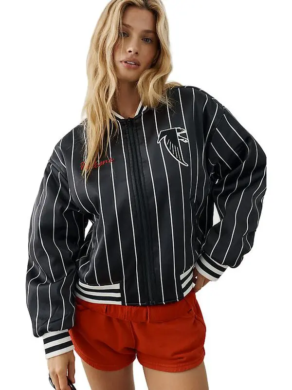 THE WILD COLLECTIVE Nfl Pstripe Varsity Jacket - Red