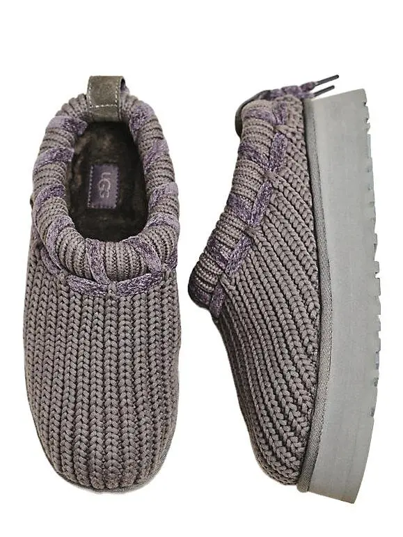 UGG Tazz Whipstitch Knit Slippers - Charcoal