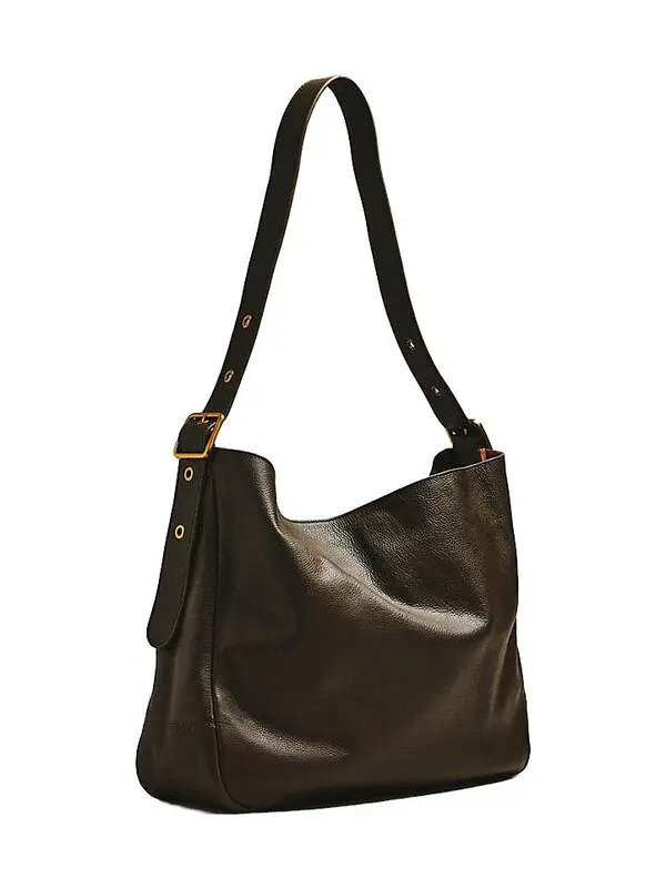Anthropologie Hatton Leather Large Shoulder Bag - Olive