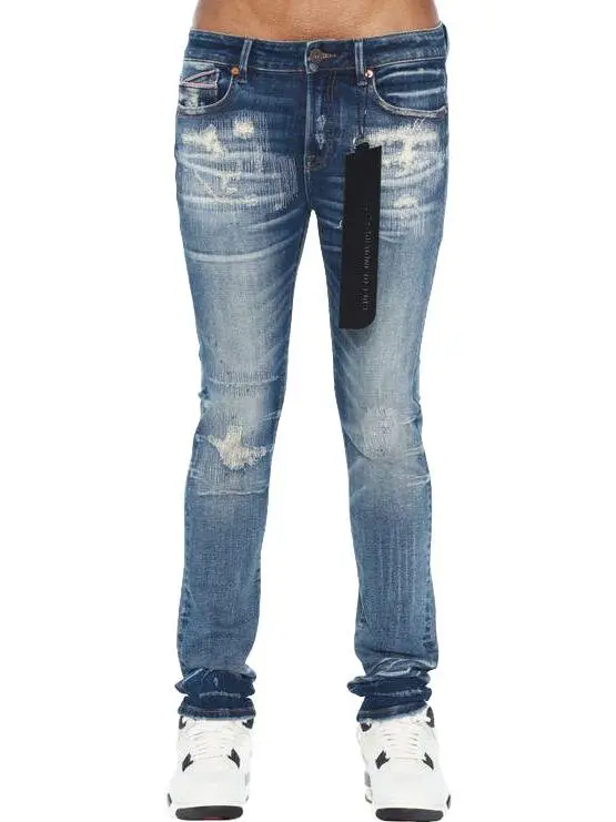 CULT OF INDIVIDUALITY Punk 601 Super Skinny Distressed Jeans - Spruce