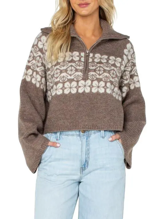 Roxy Cedar Grove Quarter Zip Sweater - Chestnut