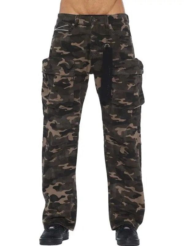 CULT OF INDIVIDUALITY Grunge Camo Baggy Fit Cargo Jeans - Java Camo