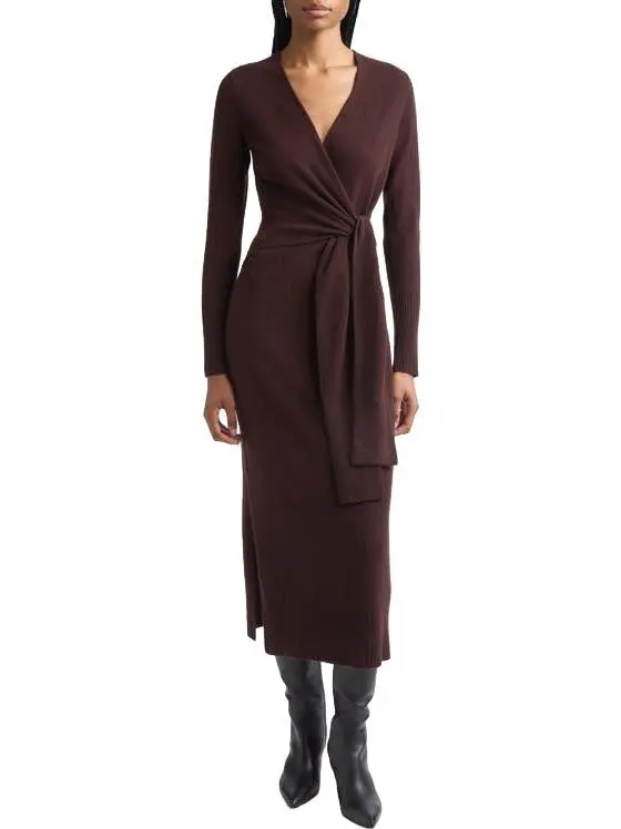 Veronica Beard Salomez Merino Wool & Cashmere Knit Dress - Espresso