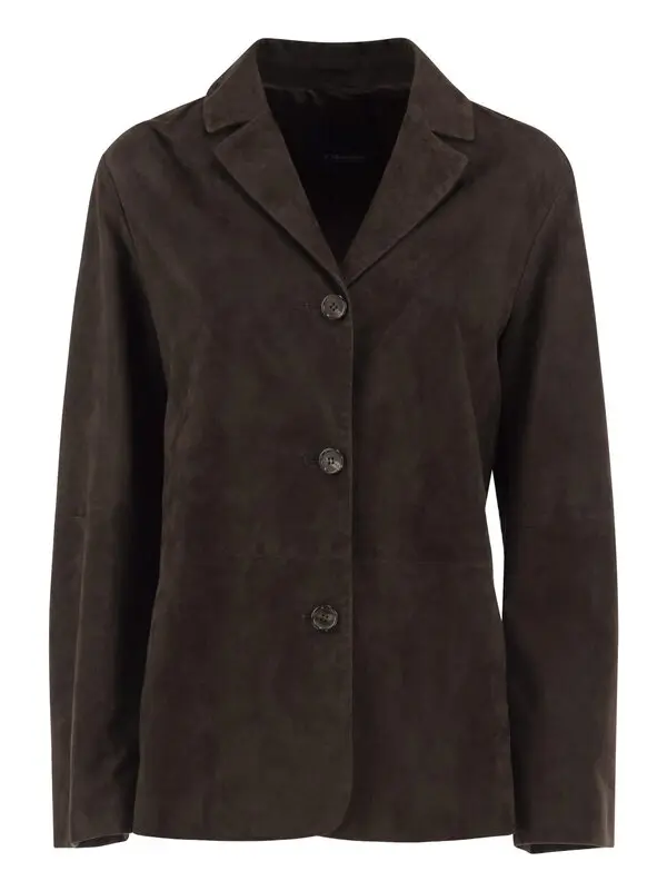 Max Mara Smmancora Single-breasted Suede Jacket - Brown