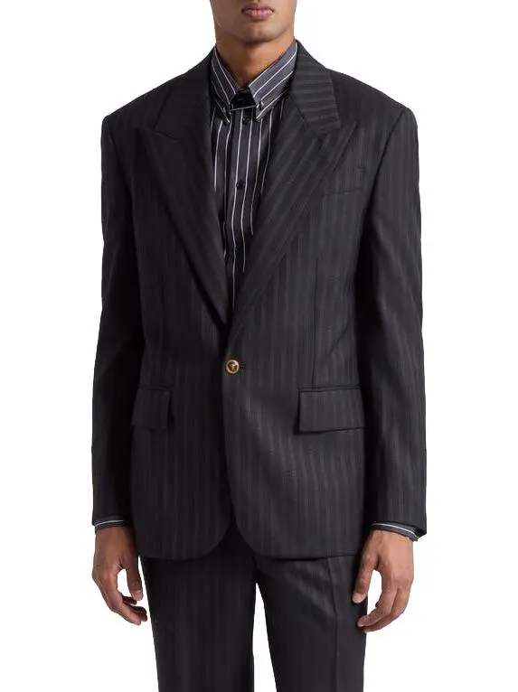 Versace Wool Jacquard Evening Jacket - Black