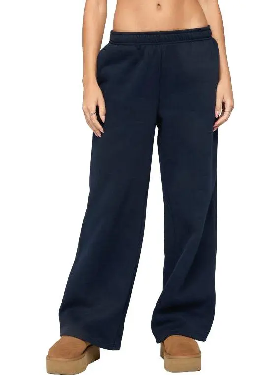 EDIKTED Miss Wide Leg Sweatpants - Navy