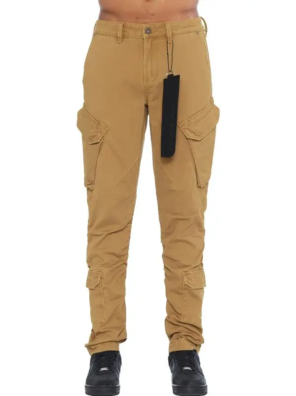 CULT OF INDIVIDUALITY Rocker Slim Straight Cargo Pants - Brown Sugar