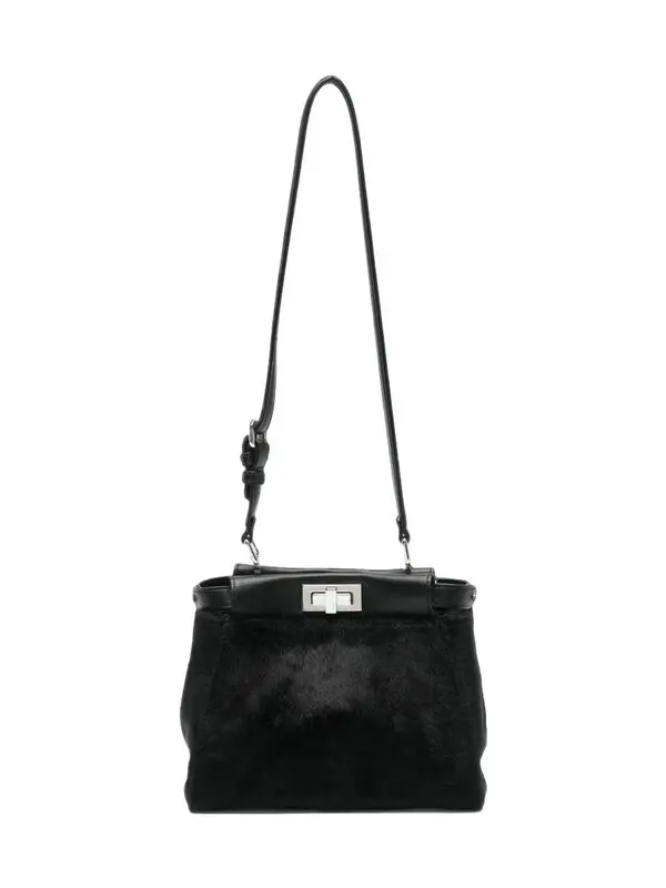 Fendi Peekaboo Iseeu Xs Calfhair Shoulder Bag - Black