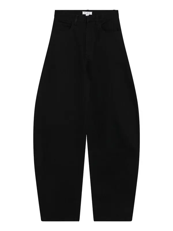 Alaïa Denim Wide Leg Jeans - Black