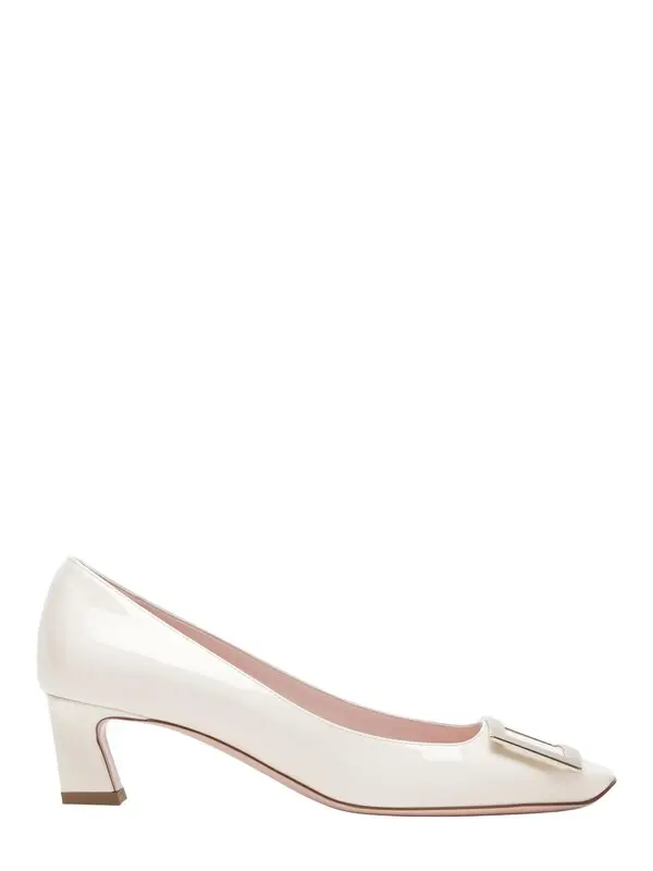 ROGER VIVIER Cire Patent Leather Trompette Pumps - Cream