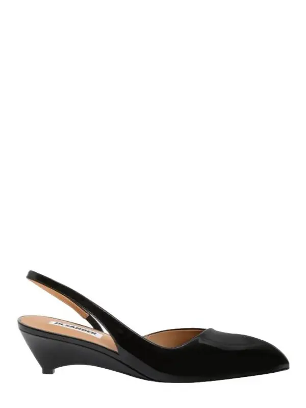 JIL SANDER Pointed Slingback Wedge Pumps - Black