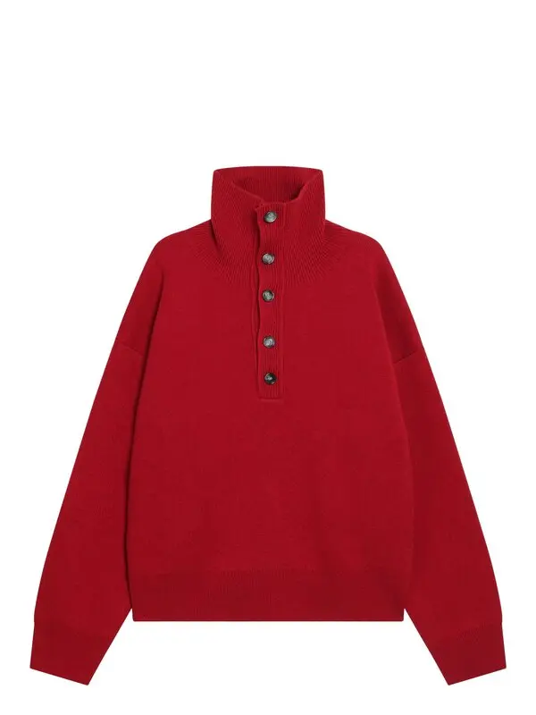 AMI Paris Ruby Wool Sweater - Red