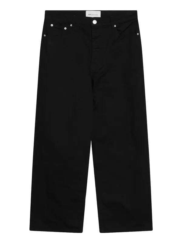 AMI Paris Wide-leg Trousers - Black