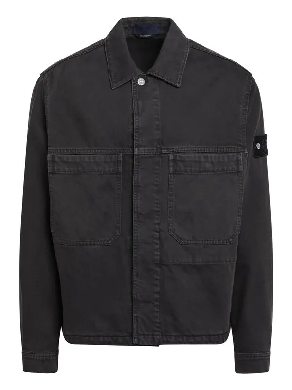 Stone Island Dark Burgundy Lightweight Denim Coach Jacket - Burgundy