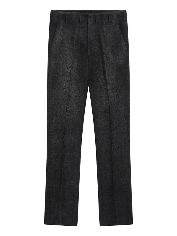 Prada Wool Trousers With Chevron Pattern - Black