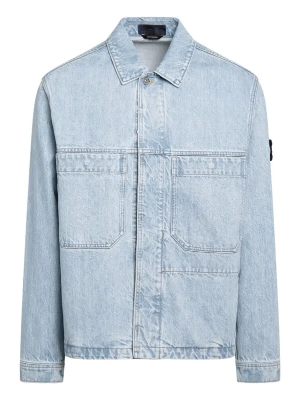 Stone Island Indigo Denim Raw Coach Jacket - Blue