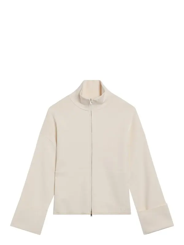 Max Mara Ivory Viscose-blend Zip-up Sweatshirt - Cream