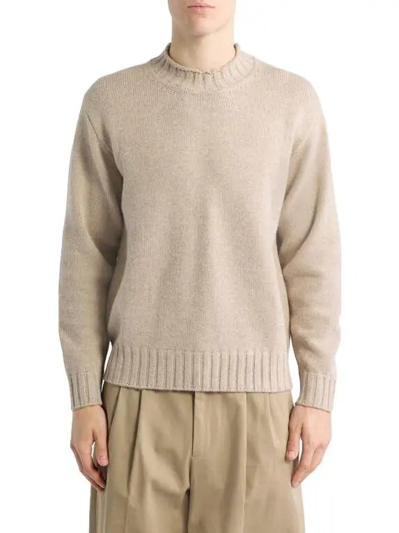 DUNST Gender Inclusive Chunky Roll Neck Sweater - Light Pebble